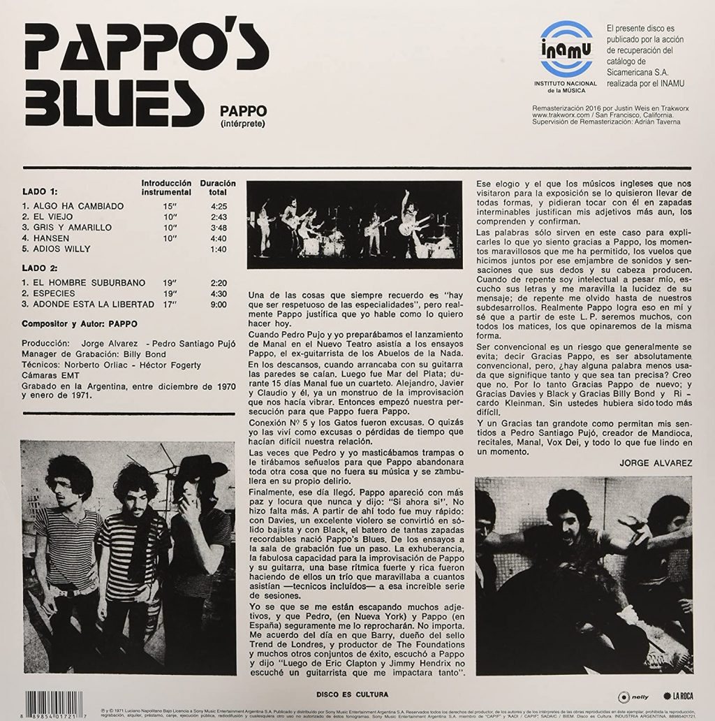 PAPPO 'S BLUES VOL 1 CUMPLE 50 AÑOS DE SU EDICIÓN - Rock Ar Noticias